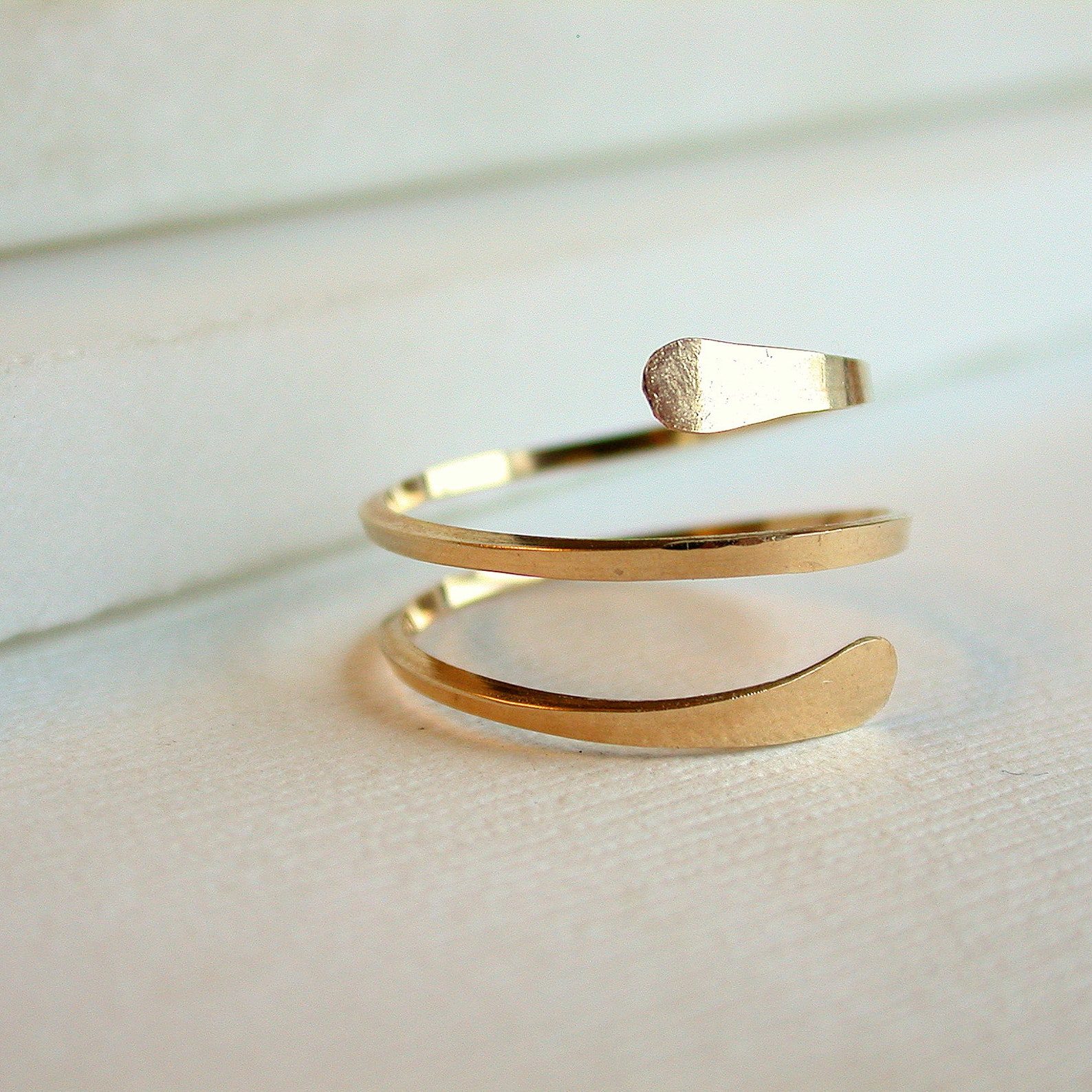 Wrapped Gold Ring. Spiral Gold Ring. Gold Stacking Rings. | Etsy