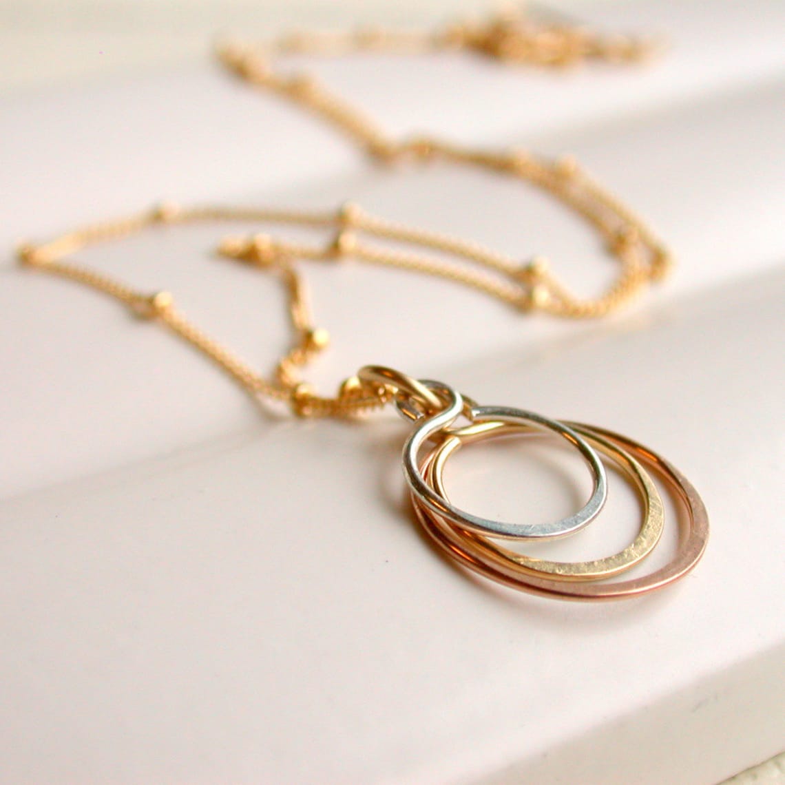 Circle Pendant Necklace Circle Necklace Simple Necklace - Etsy