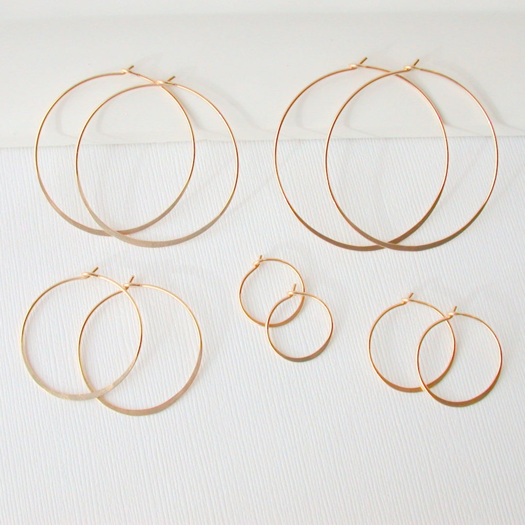 CYBER Sale! Lightweight Round Hoop Earrings: Sterling Silver, Gold ...