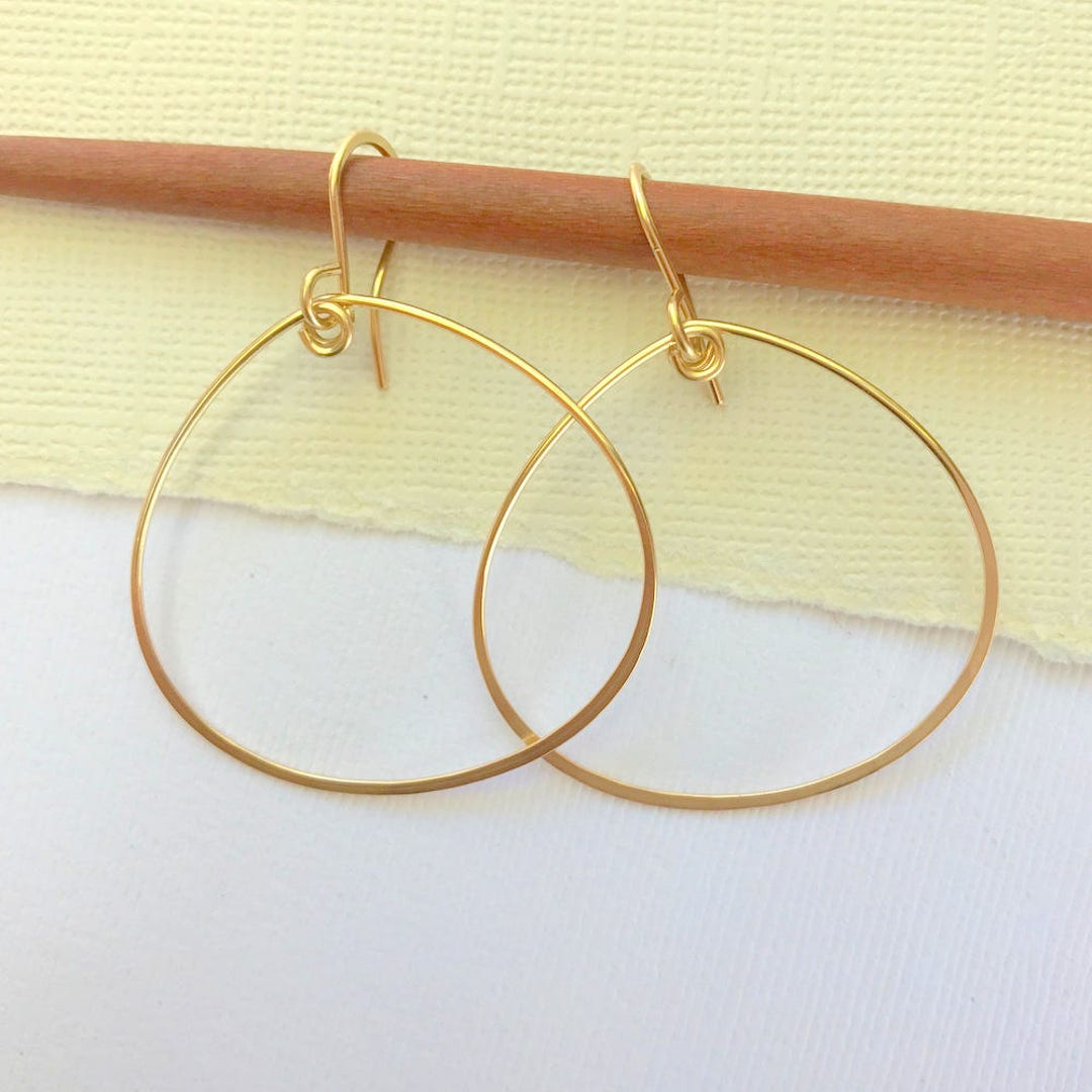Labor Day SALE! Petal Hoop Earrings. Hammered Petal Hoops. Large ...