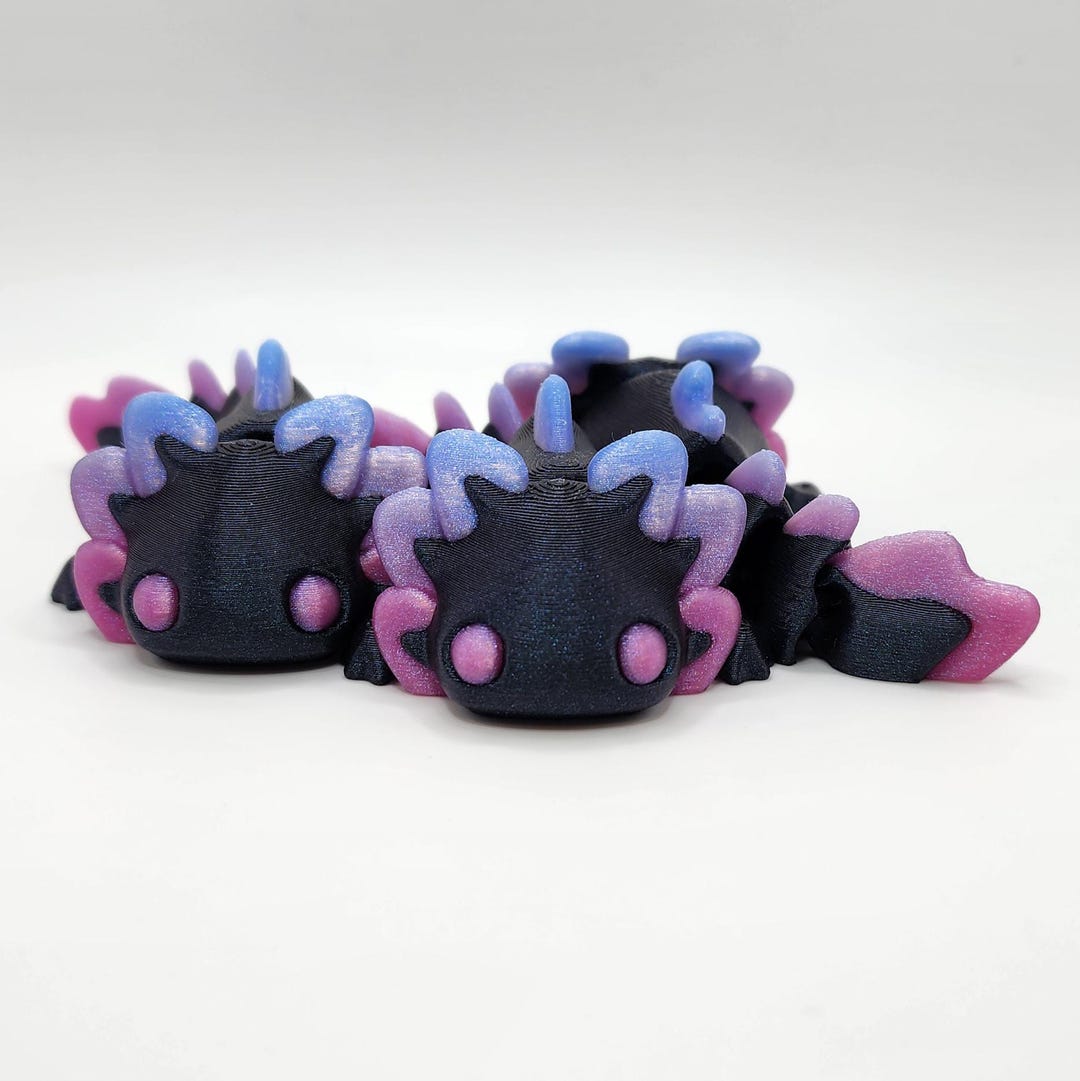 Iridescent 3D Printed Axolotl Tadpole: Flexi Fidget Desk Pet - Etsy
