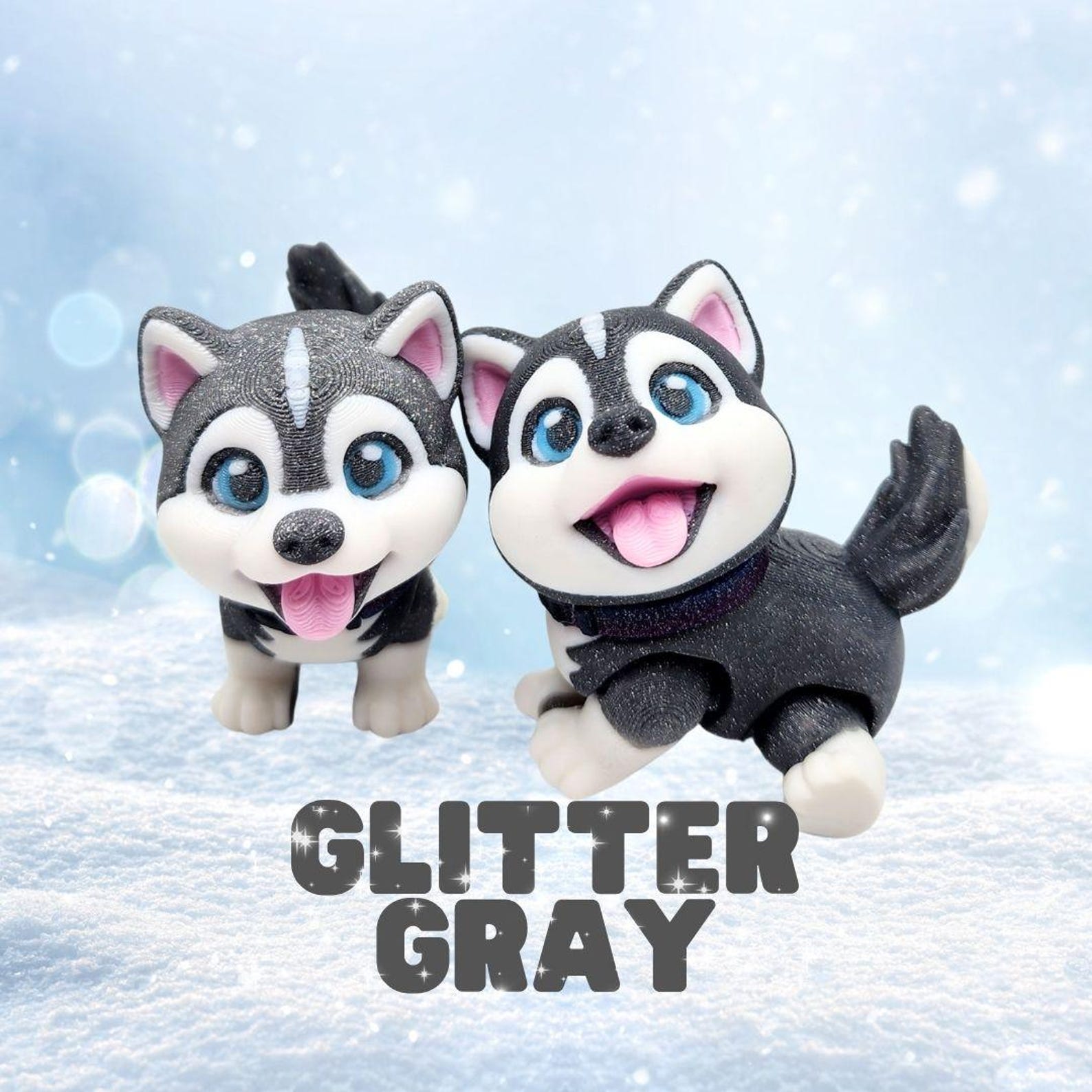 3D Printed Chibi Husky Fidget Toy: Articulated Miniature Figurine - Etsy