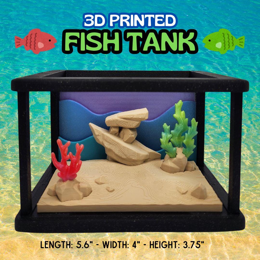 3D Printed Fish Tank Display - Collectible - Decor - Etsy