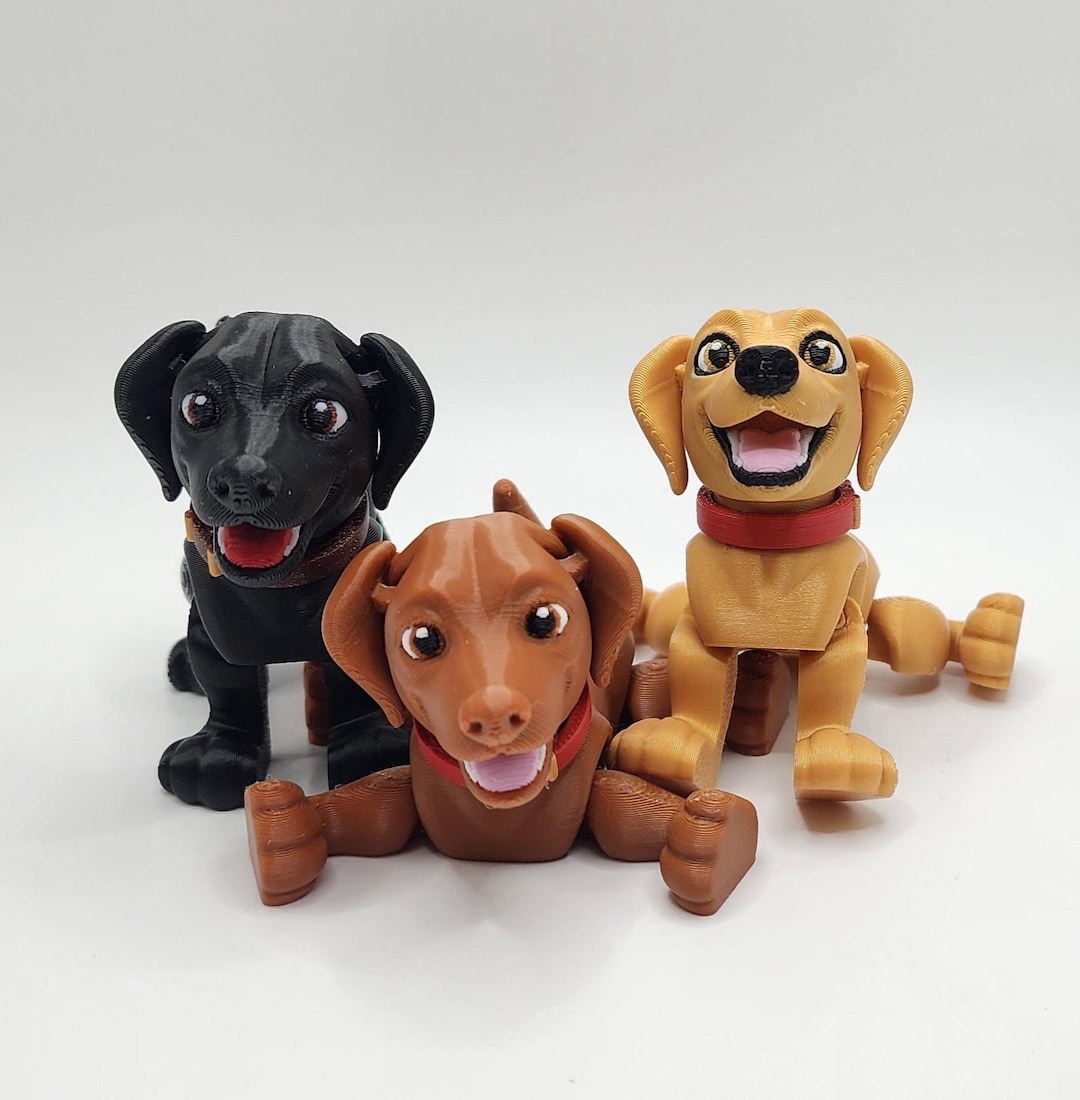 Labrador Retriever Puppy | 3D Printed Articulated and Poseable | Yellow ...