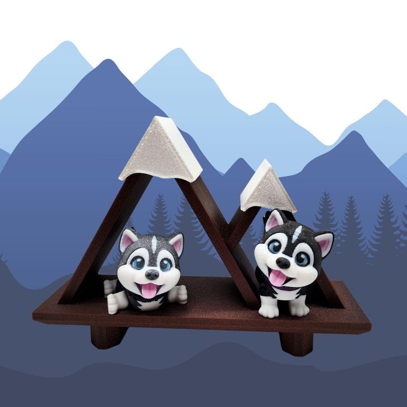 3D Printed Chibi Husky Fidget Toy: Articulated Miniature Figurine - Etsy
