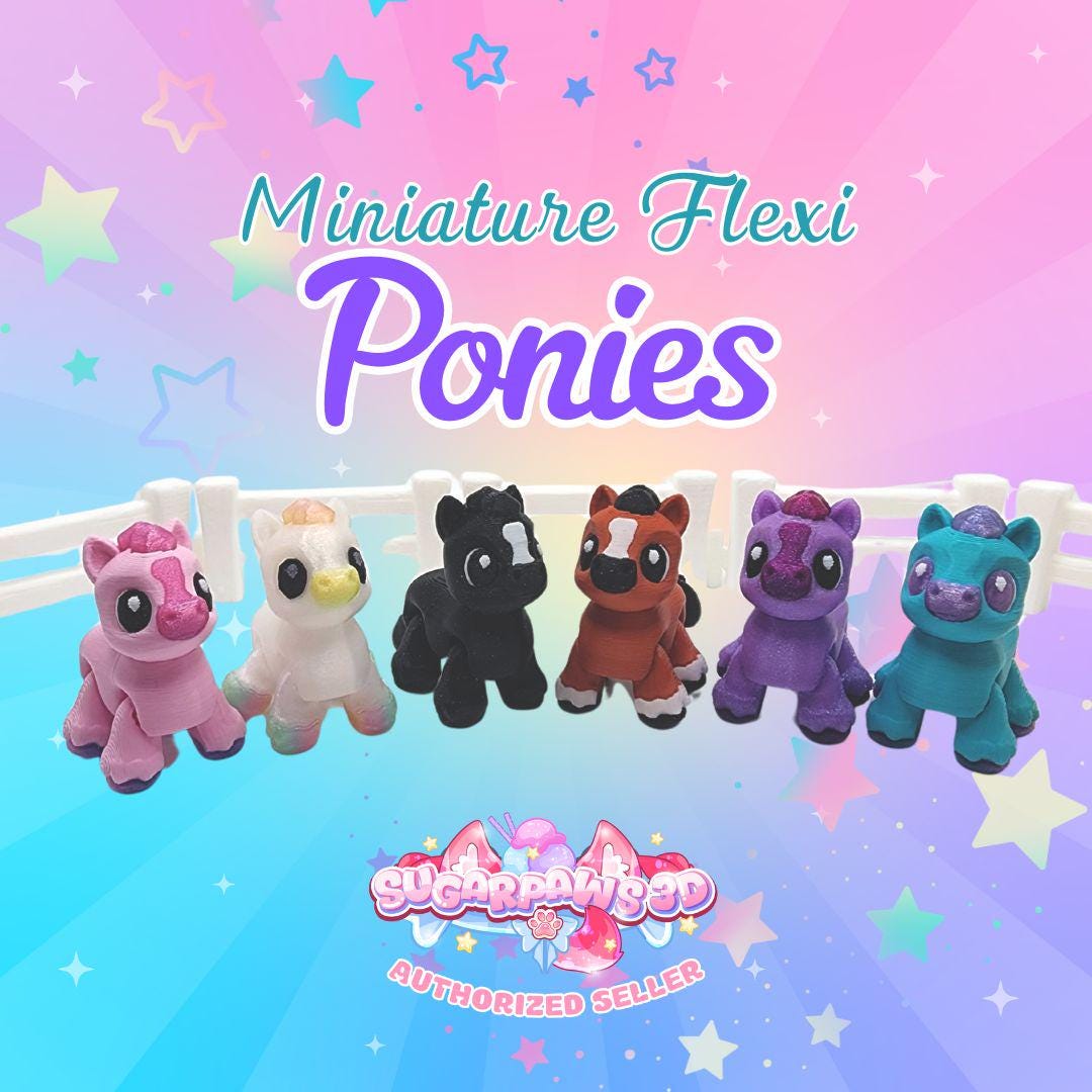 Ponies - Miniature Flexible Fidget Toys - Collectible Pony Figures - Etsy