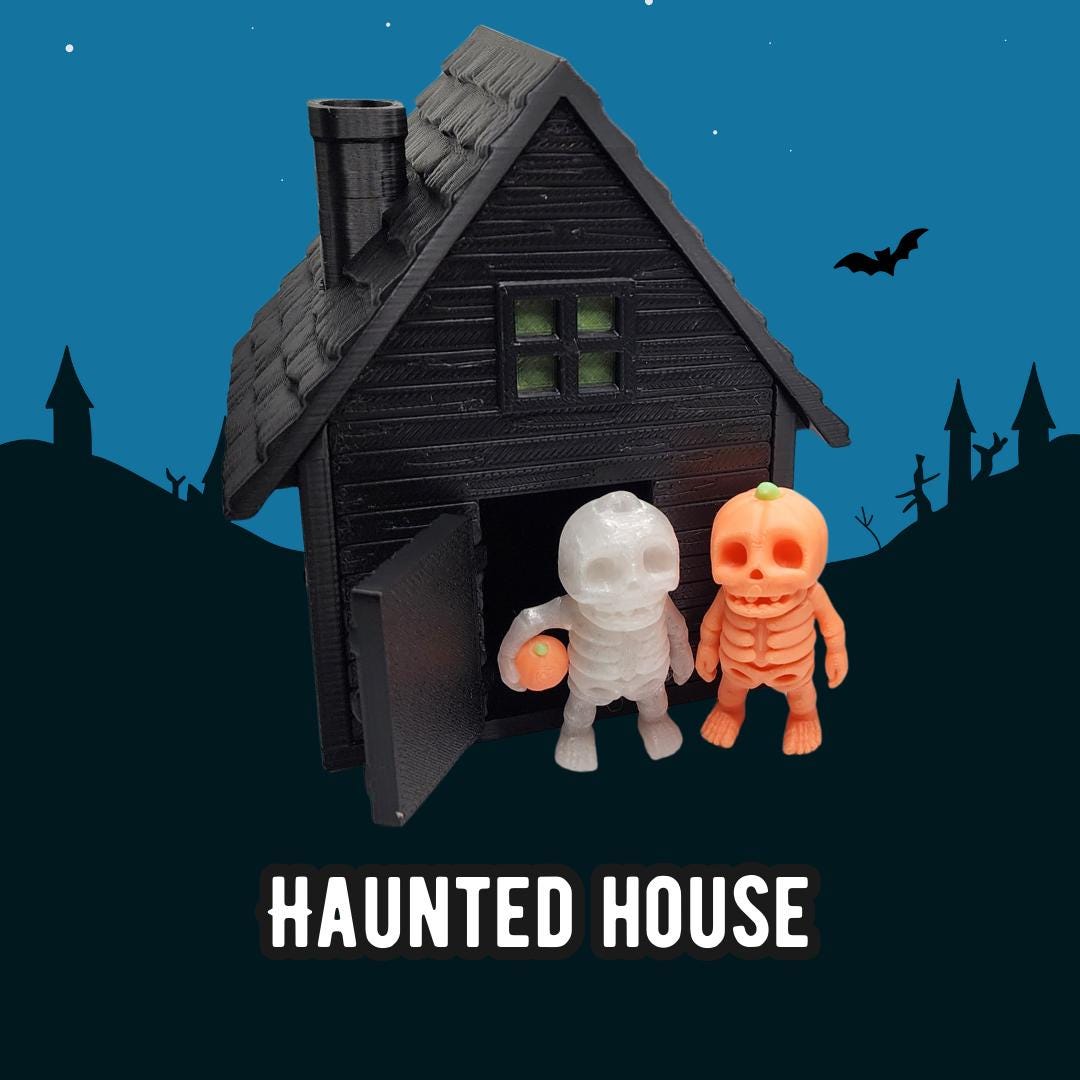 Mini Haunted House - 3D Printed Decoration, Storage Container, Toy ...