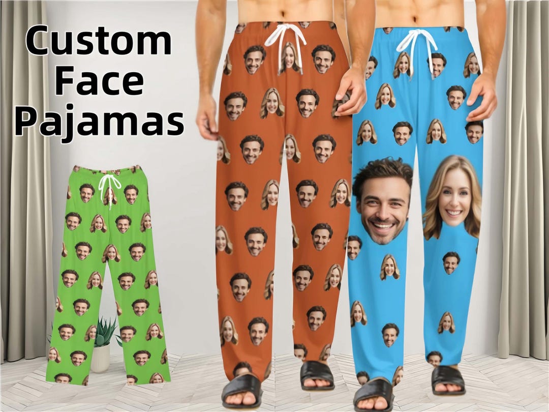Personalized Face Pajamas,custom Pajama Pants for Women/men,unisex ...