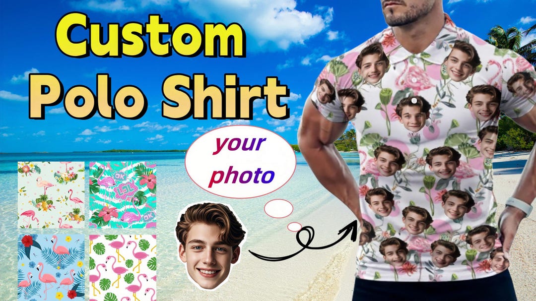 Custom Face Polo Shirts for Men Personalized Men's Polo Shirts With ...