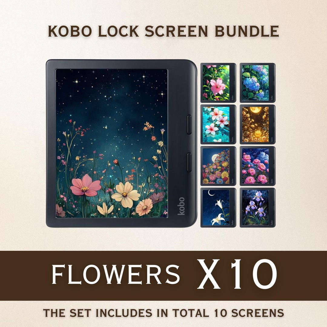 Kobo Screensavers | 10 Flowers Sleep Screens for Kobo Libra Colour ...