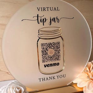 Virtual Tip Jar Sign, Venmo Tip Sign, Tip Your Bartender, Wedding Bar ...