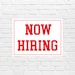 Now Hiring Sign for Businesses | Job Vacancy Sign | Storefront Window ...