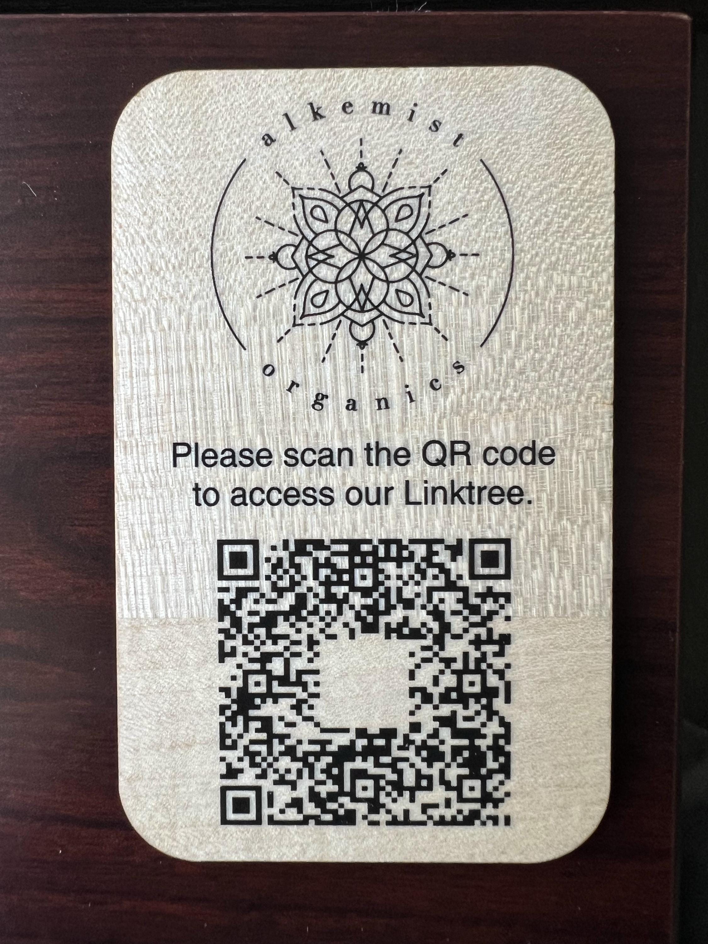 Custom Wood Table QR Code Sign, Restaurant Branding, Adhesive Back - Etsy