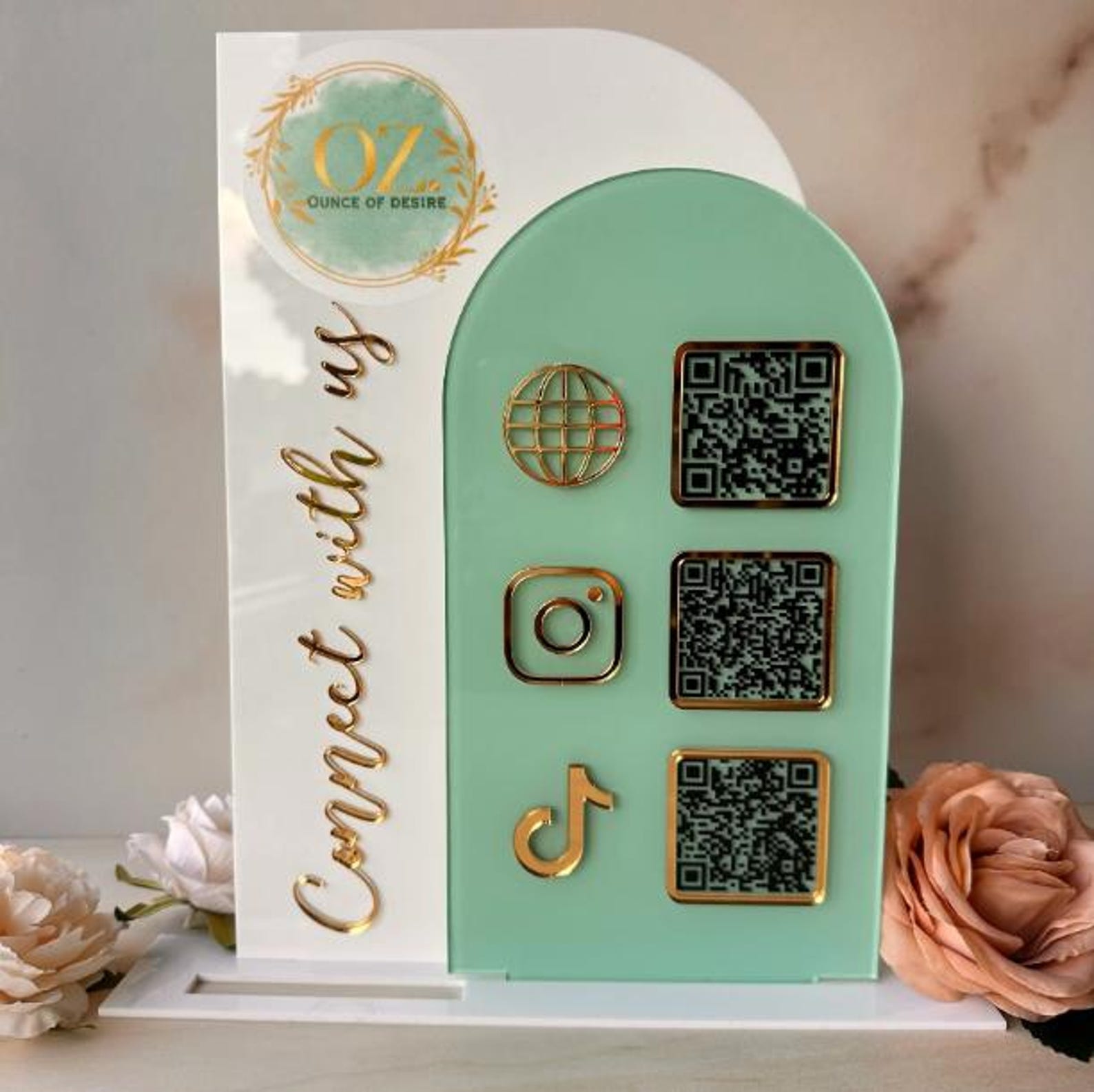 Custom Acrylic QR Code Sign, Business Card Holder, Popup Market Display ...