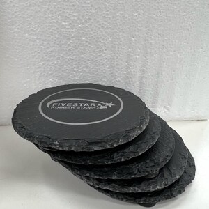 Custom Business Logo Slate Coasters - Personalized Engraved Drink ...