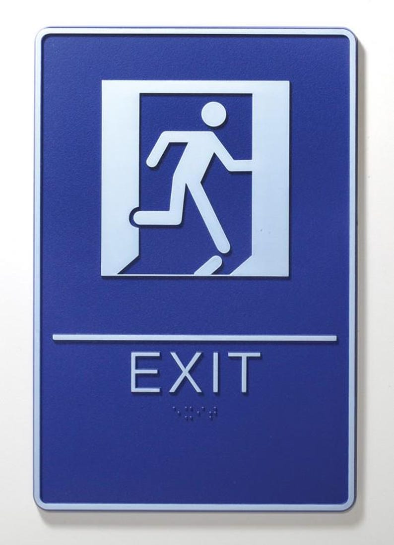 ADA Compliant Exit Sign With Braille – Tactile Safety Sign – High ...