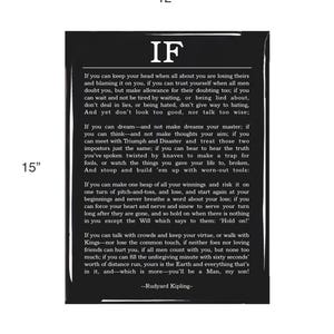 If Poem by Rudyard Kipling Wall Sign - Inspirational Office Decor ...