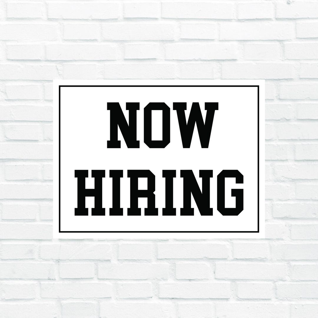 Now Hiring Sign for Businesses | Job Vacancy Sign | Storefront Window ...