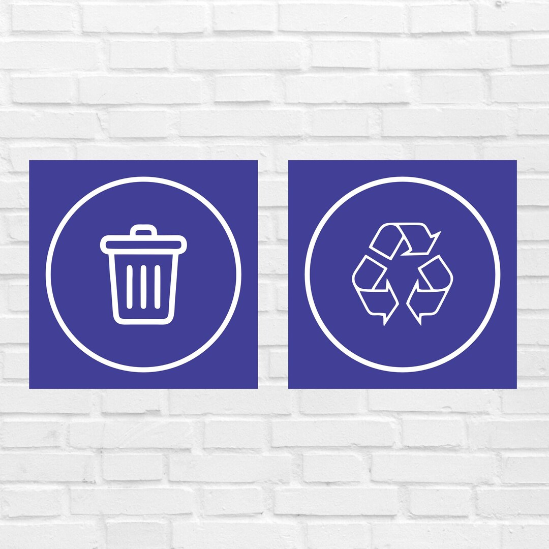 Trash and Recycling Symbol Sign – Perfect for Restaurants or Cafes ...