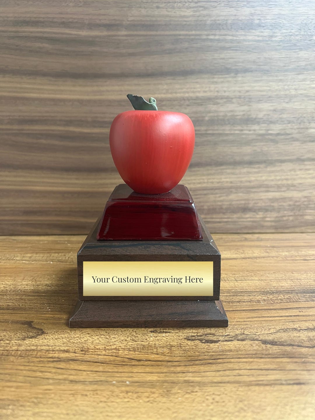 Apple Resin Award, Teacher Appreciation Award, Red Apple Trophy, Golden ...