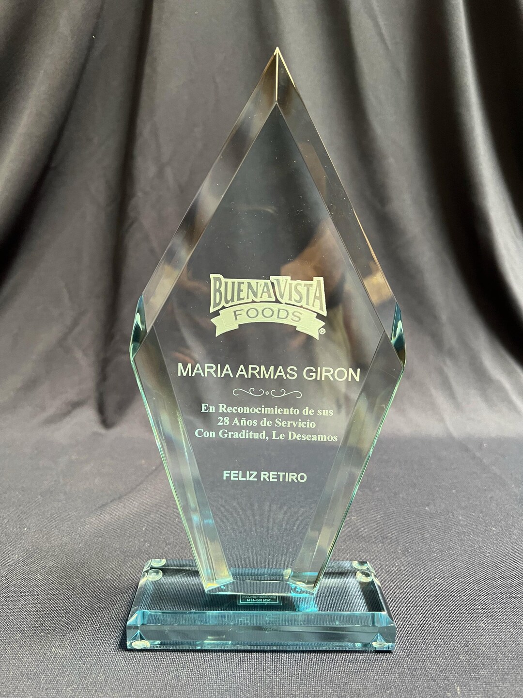 Blue Bevel Arrowhead Award - Elegant Retirement Gift or Achievement ...