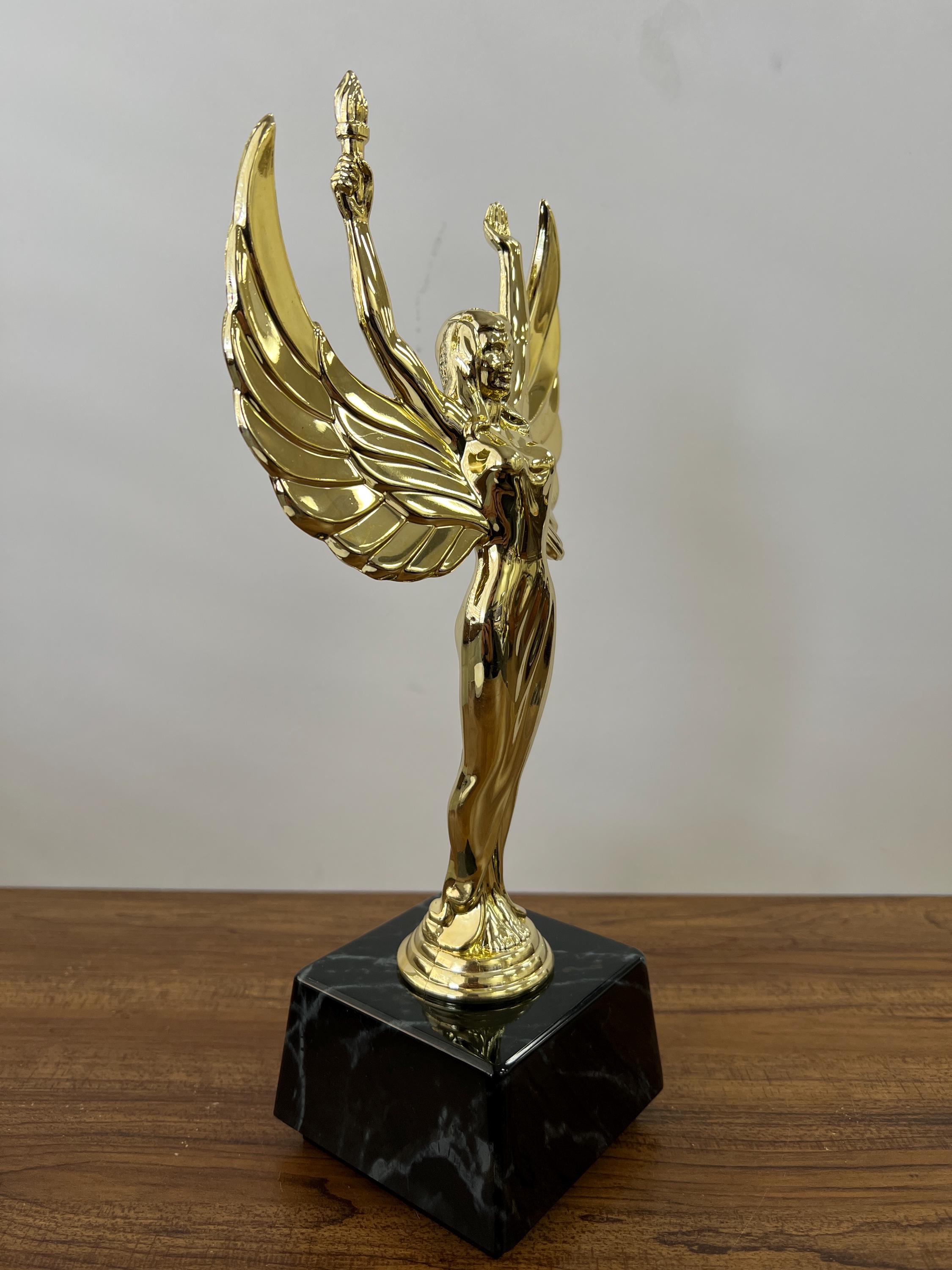 Achievement Award Trophy With Custom Engraved Plate - Female Gold ...