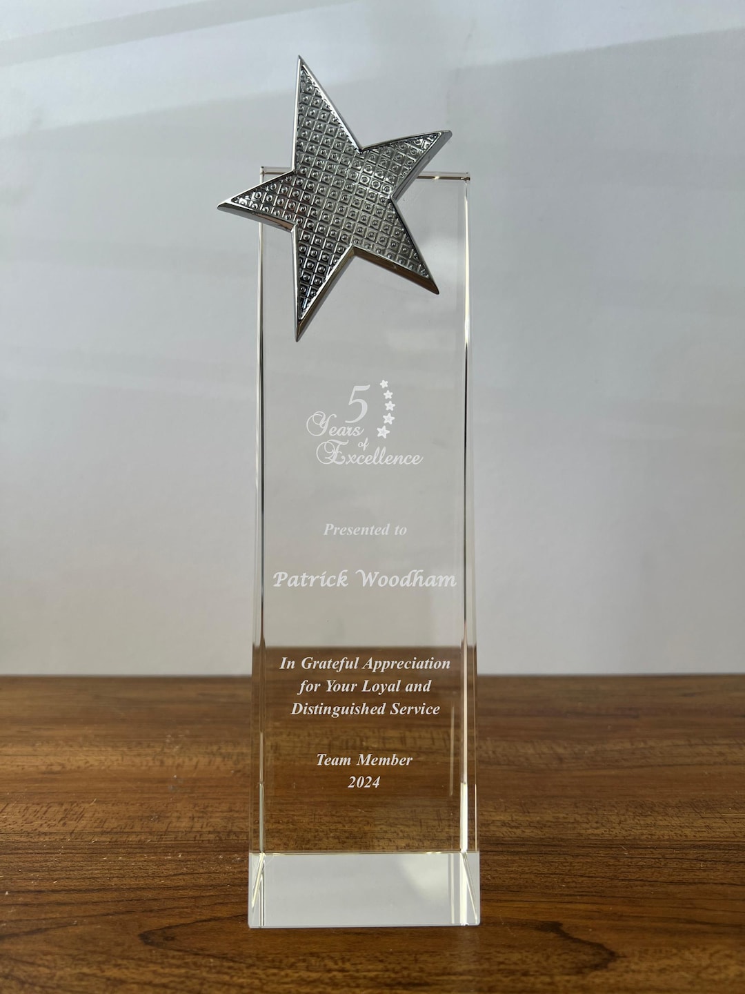 Custom Crystal Award With Metal Star, Perfect for Achievement ...