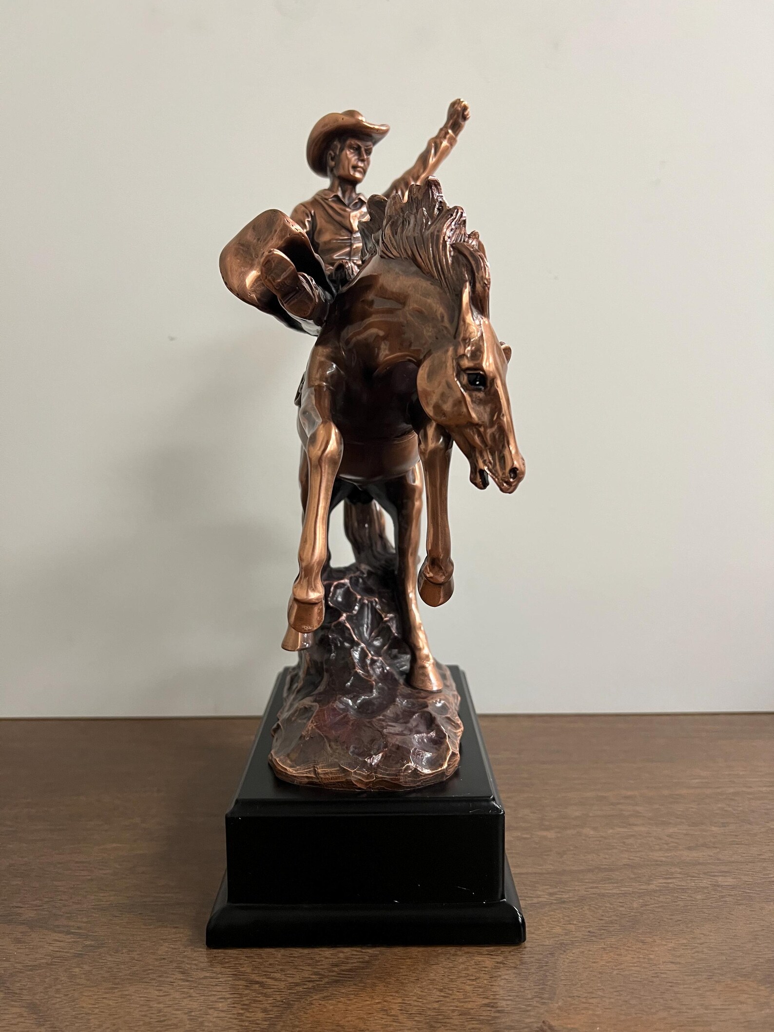 Cowboy Riding Horse Trophy With Custom Engraving – Western Cowboy Award ...