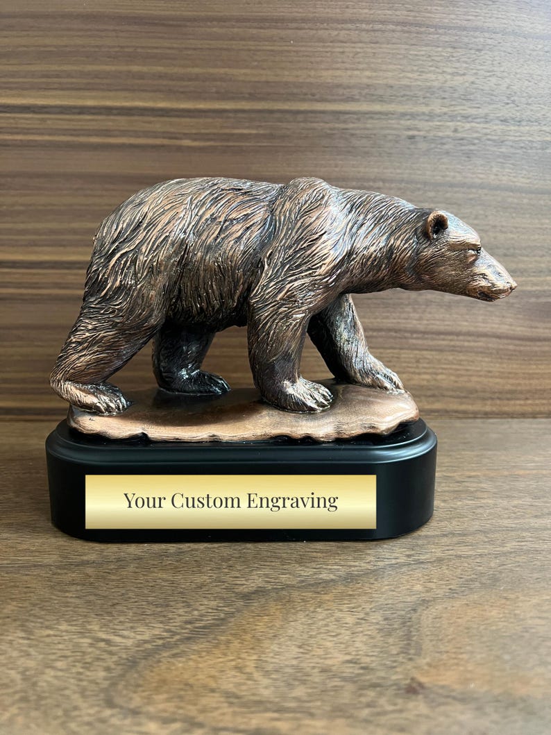 Custom Standing Bear Trophy, Polar Bear Trophy, Personalized Bear Award ...