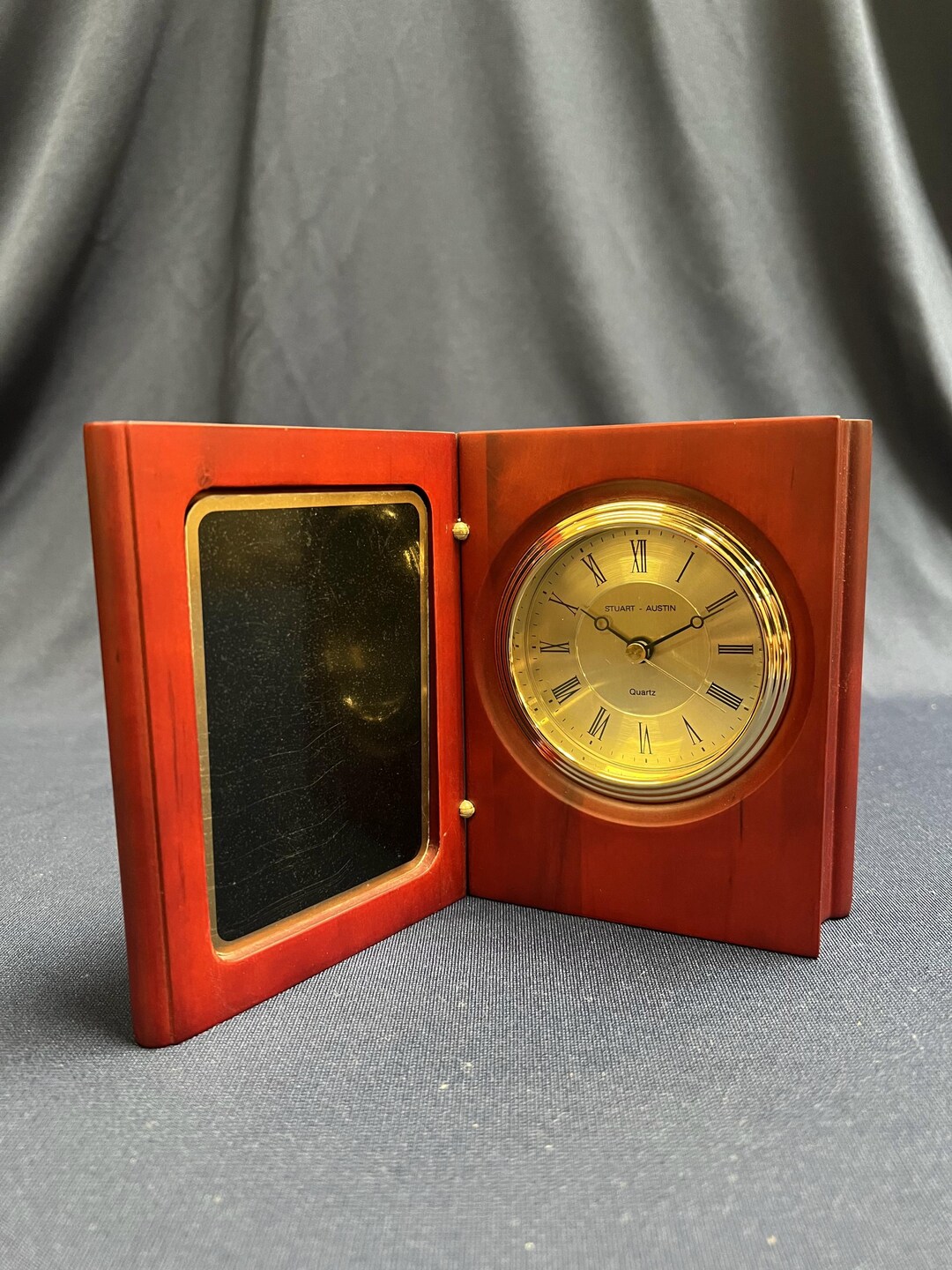 Engravable Book Clock – Mahogany or Rosewood Desk Accessory - Etsy