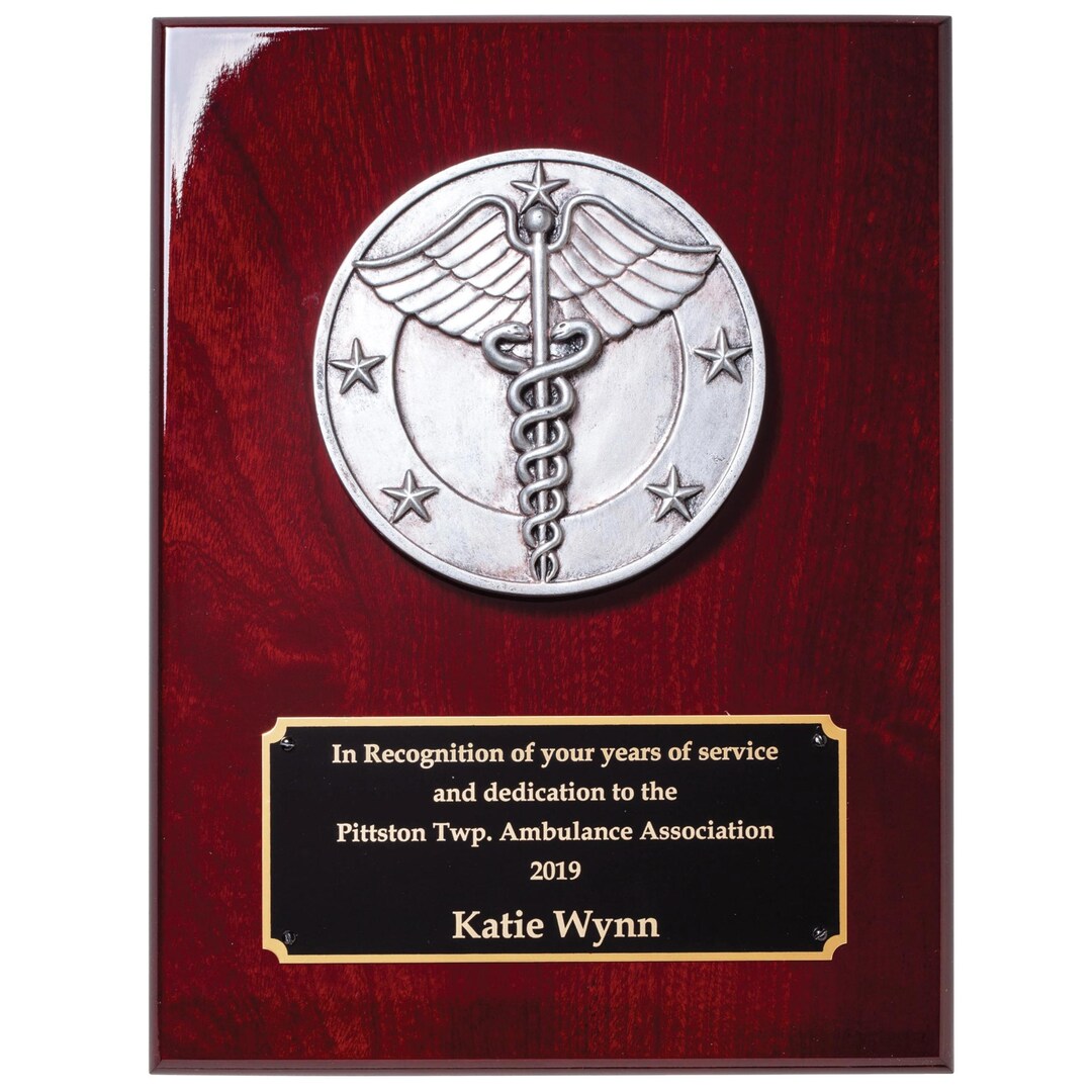 Custom Rosewood Caduceus Plaque - Medical Student Gift - Personalized ...