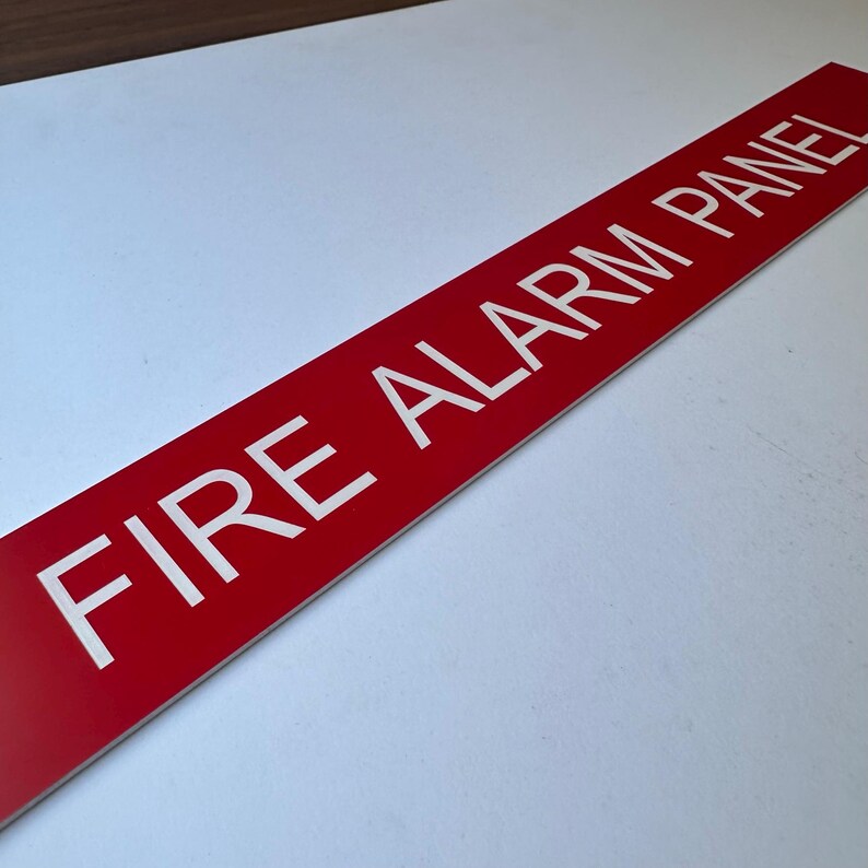 Red and White Fire Alarm Panel Sign - Durable, High-visibility Safety ...