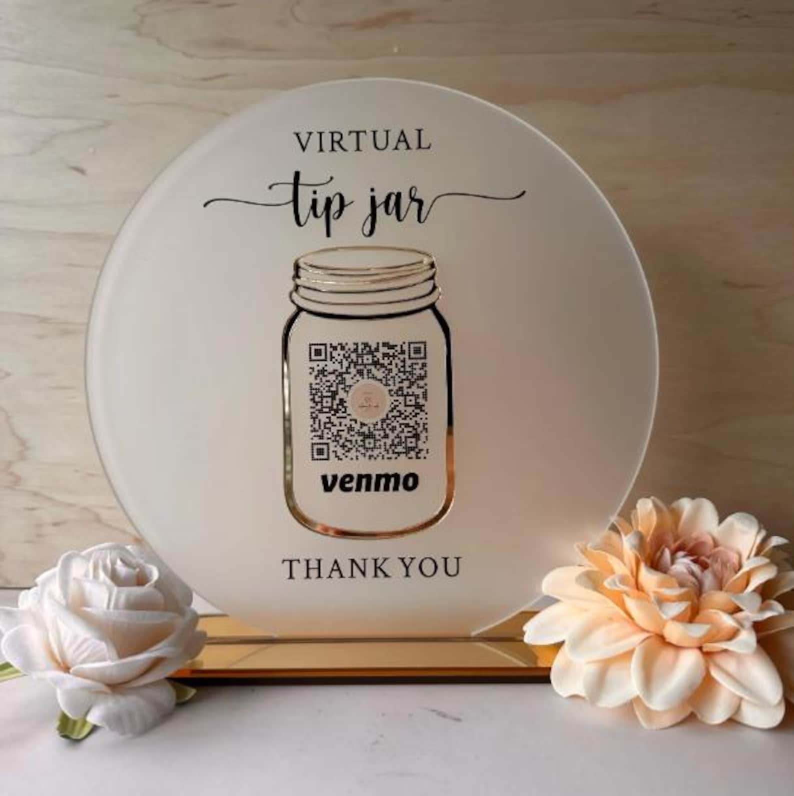 Acrylic Virtual Tip Jar Sign, QR Code, Custom Venmo Cash App Sign - Etsy