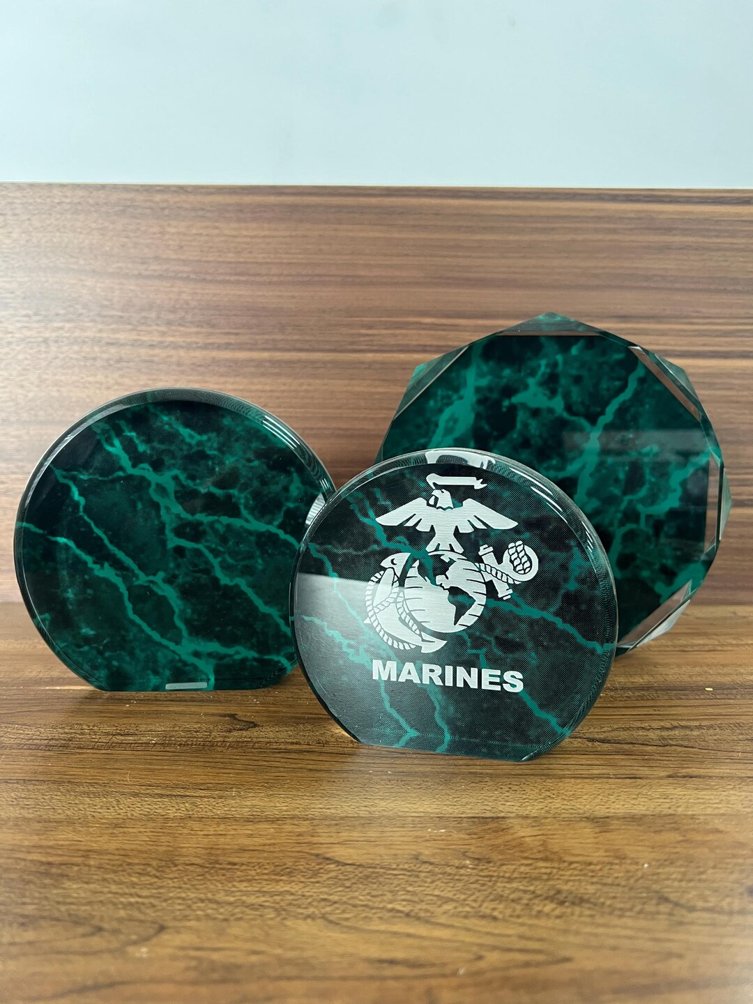 Green Marble Acrylic Recognition Award - Custom Engraving, Elegant ...
