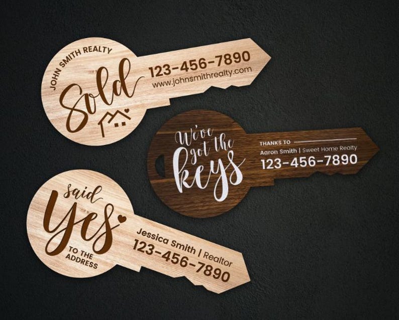 Round Custom Real Estate Sold Key Sign | Personalized Realtor | 'we ...