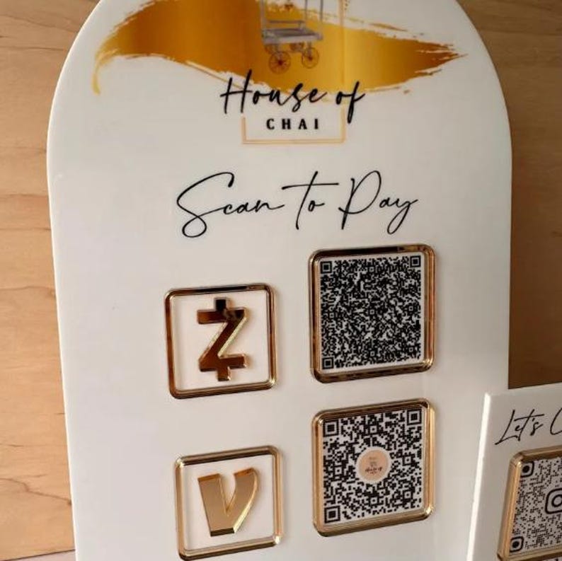 QR Code Sign Small Business Sign Instagram Sign Business Card Slot ...