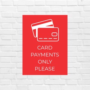Card Payments Only Sign for Small Business - Modern Acrylic Display ...