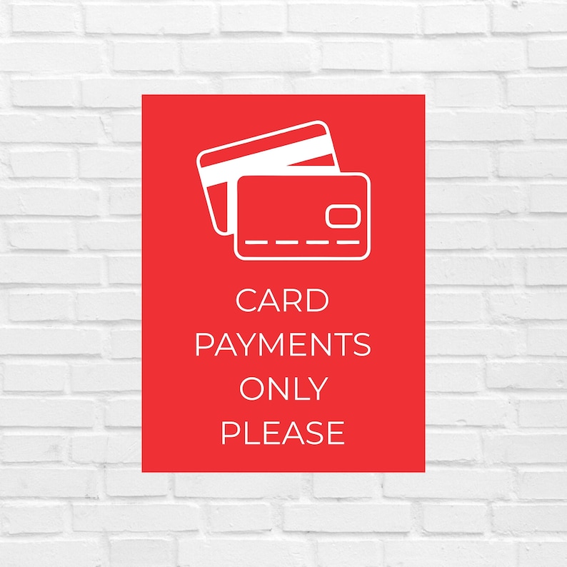 Card Payments Only Sign for Small Business Modern Acrylic Display ...