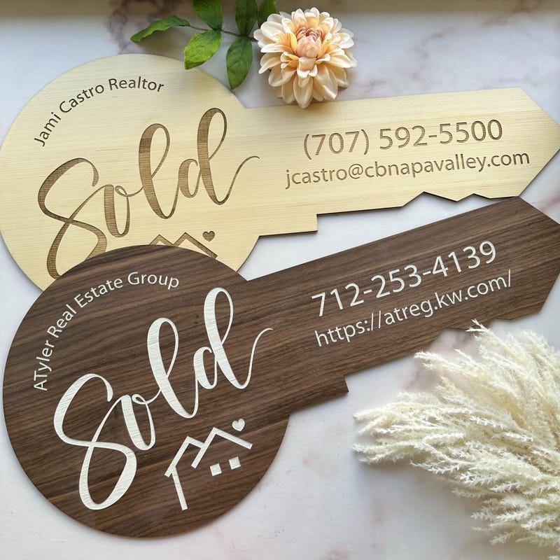 Realtor Key Sign - Etsy