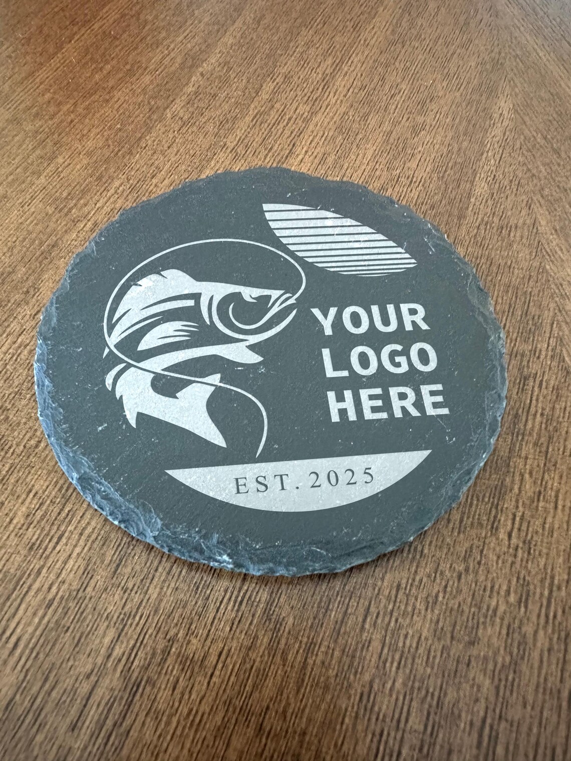 Custom Business Logo Slate Coasters Personalized Engraved Drink ...