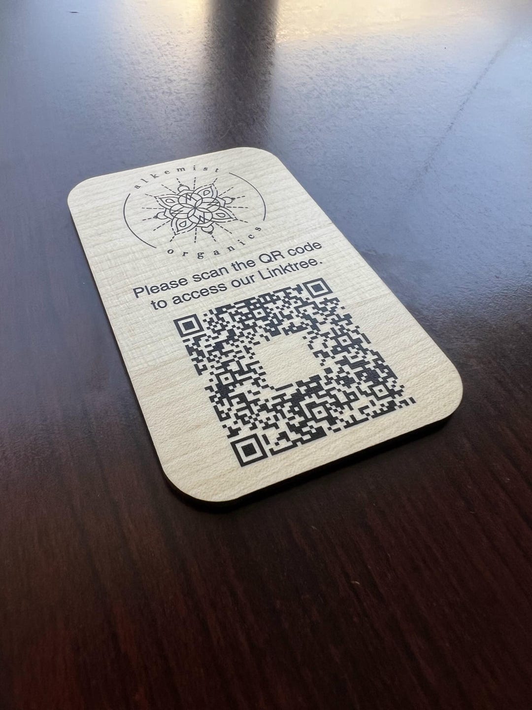 Custom Wood Table QR Code Sign, Restaurant Branding, Adhesive Back - Etsy