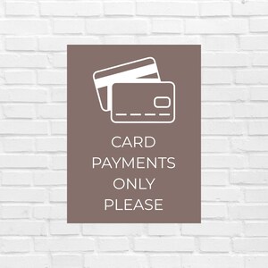 Card Payments Only Sign for Small Business - Modern Acrylic Display ...