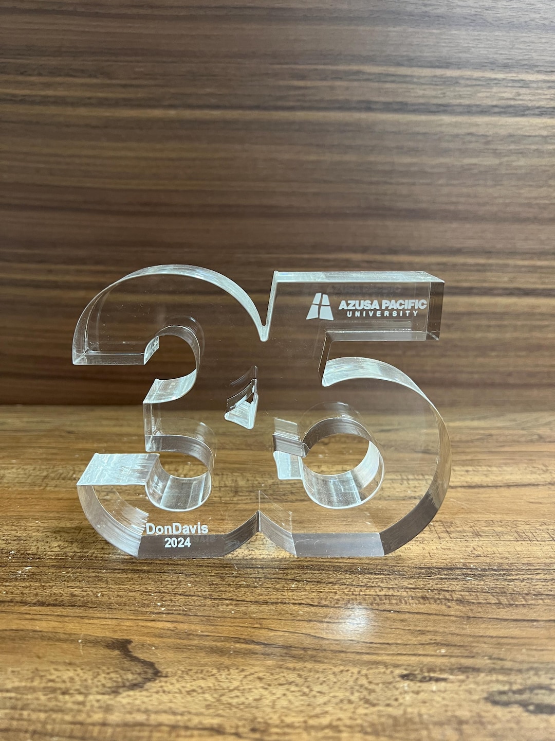 35 Years of Service Acrylic Block Award - Custom Engraving, Retirement ...