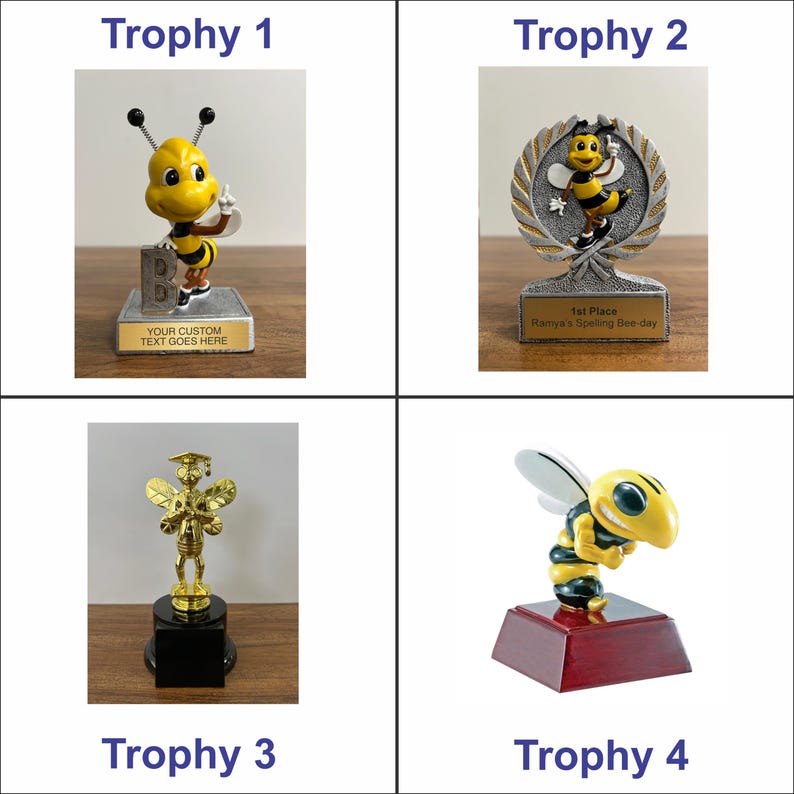 Spelling Bee Trophy, Custom Engraved Award for Spelling Bee Champions ...