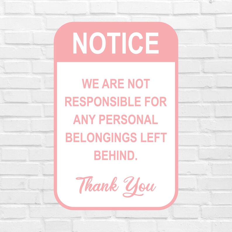 Customizable 'not Responsible' Sign – Stylish Office or Gym Reminder - Etsy