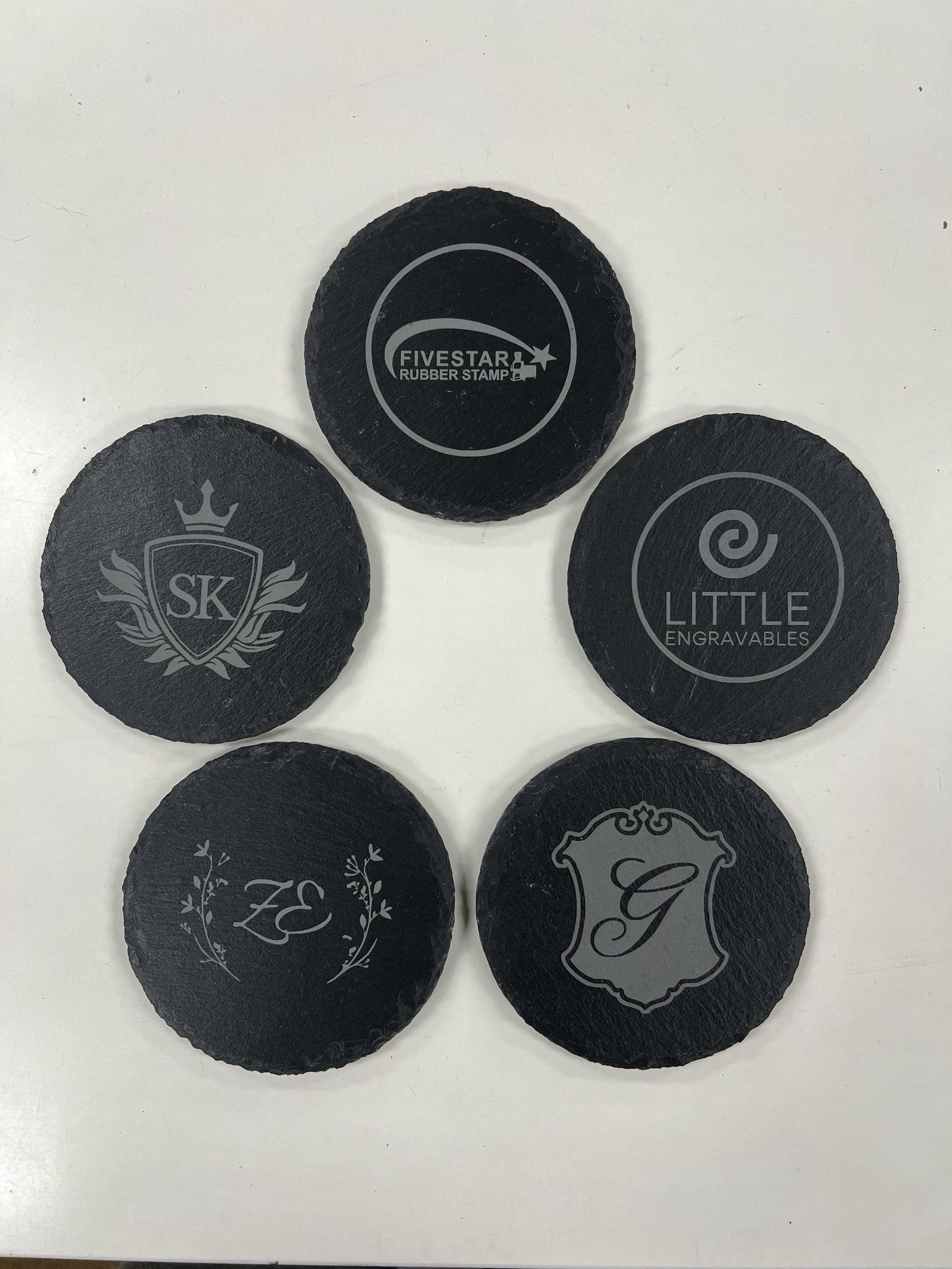 Custom Business Logo Slate Coasters Personalized Engraved Drink ...