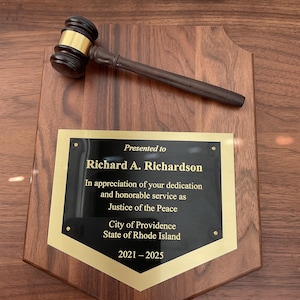 Walnut Gavel Plaque With Custom Engraved Plate – Legal Gift - Etsy