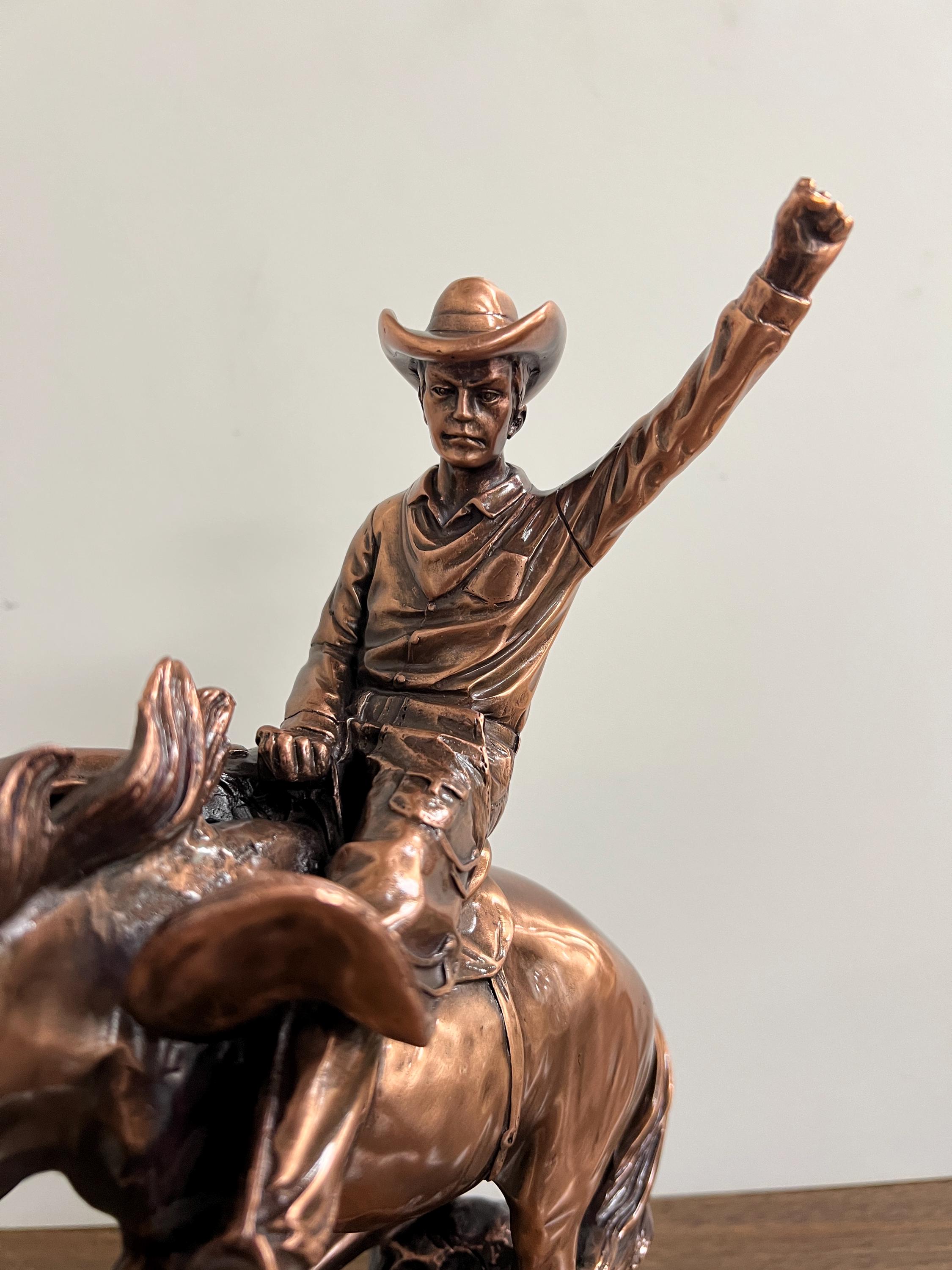 Cowboy Riding Horse Trophy With Custom Engraving – Western Cowboy Award ...