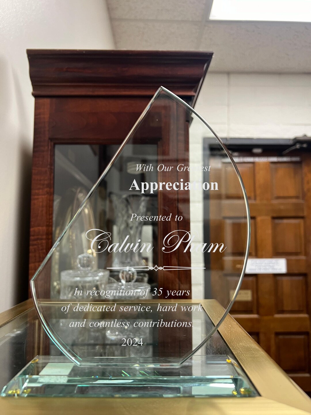 Personalized Crystal Jewel Award | Engraved Corporate Gift - Etsy