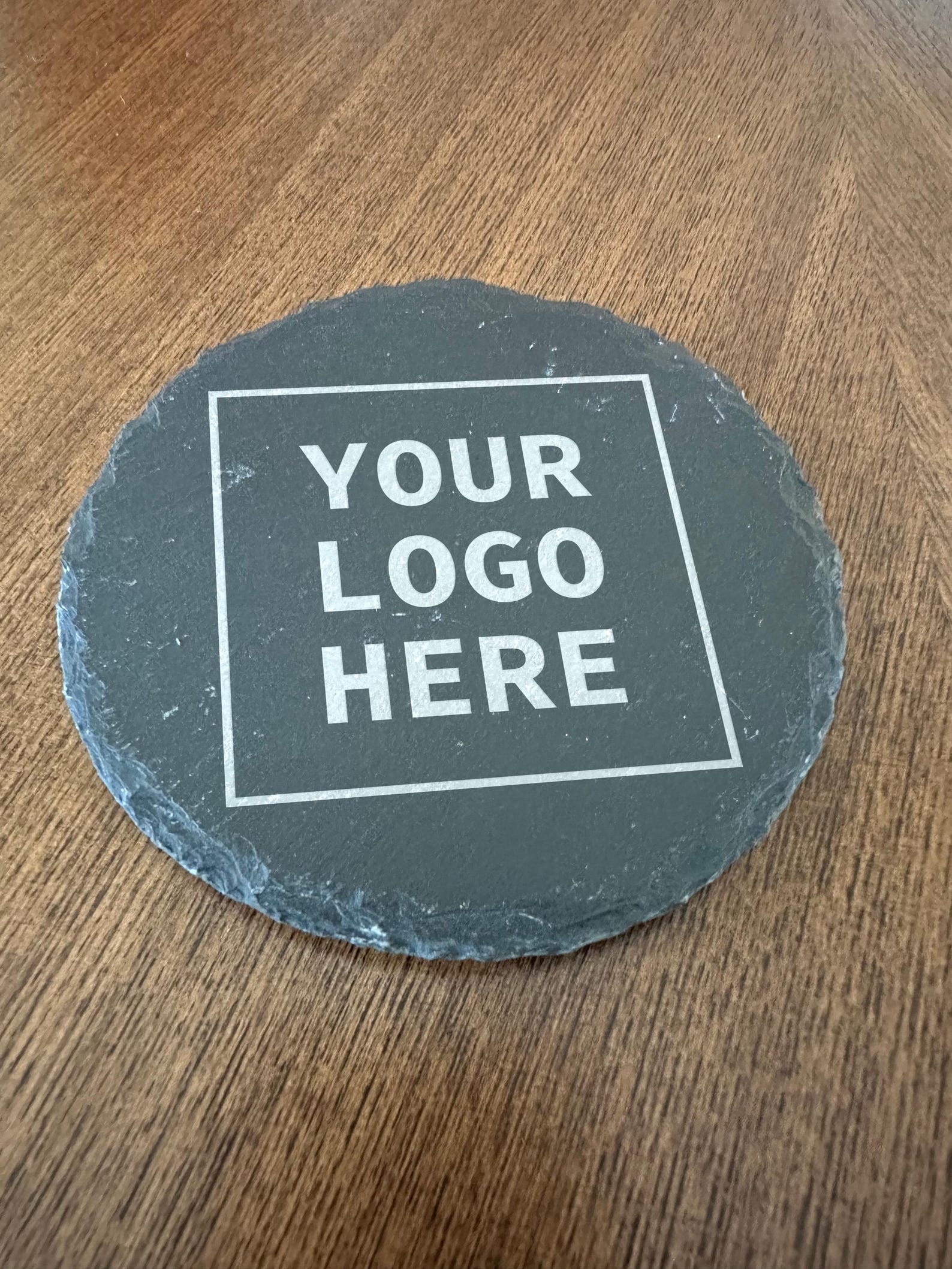 Custom Business Logo Slate Coasters Personalized Engraved Drink ...